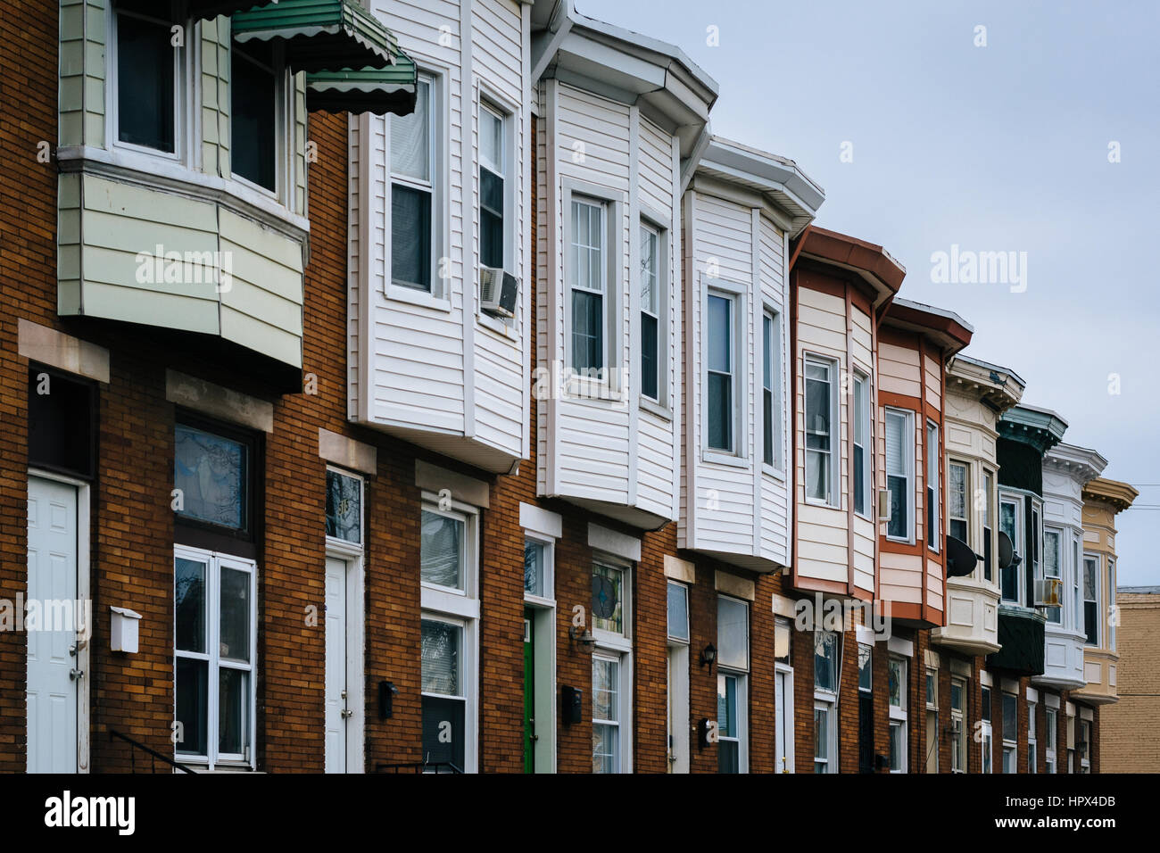 Rowhouses in Greektown, in Baltimore, Maryland Stock Photo - Alamy