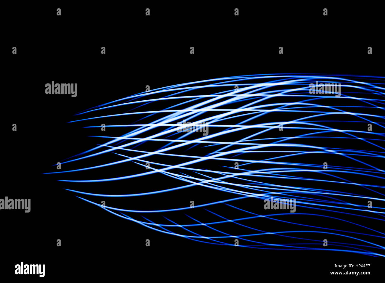 Sound waves in the visible blue color in the dark Stock Photo - Alamy