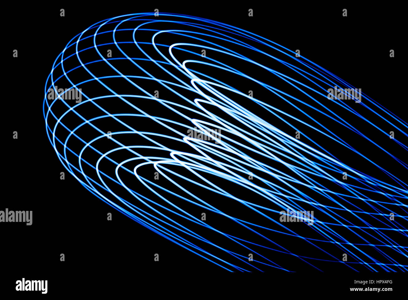 Sound waves in the visible blue color in the dark Stock Photo - Alamy