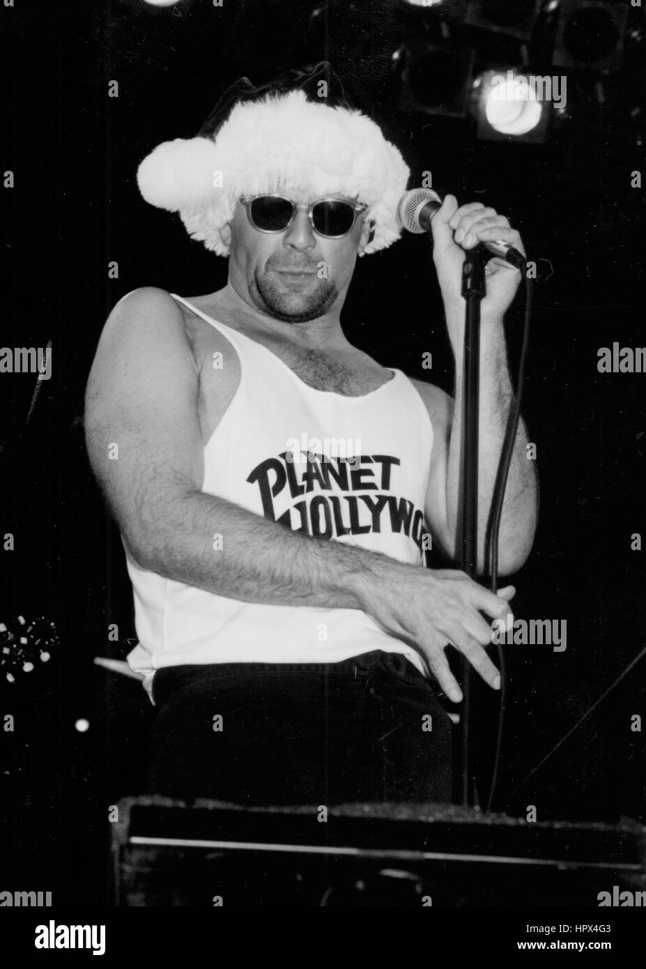 Bruce Willis pictured during a performance at Planet Hollywood in ...