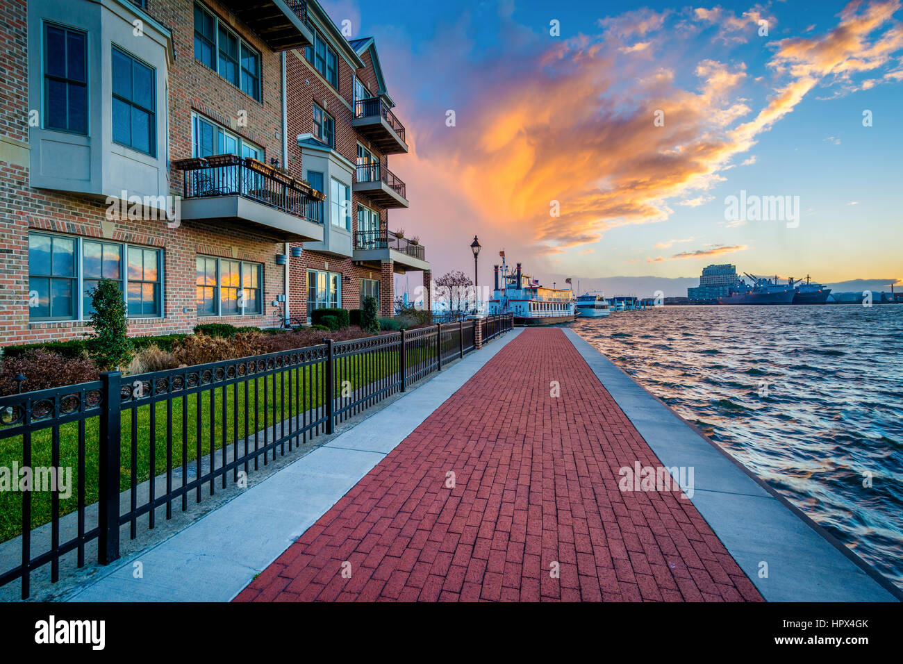 Baltimore canton waterfront sunset hi-res stock photography and images ...