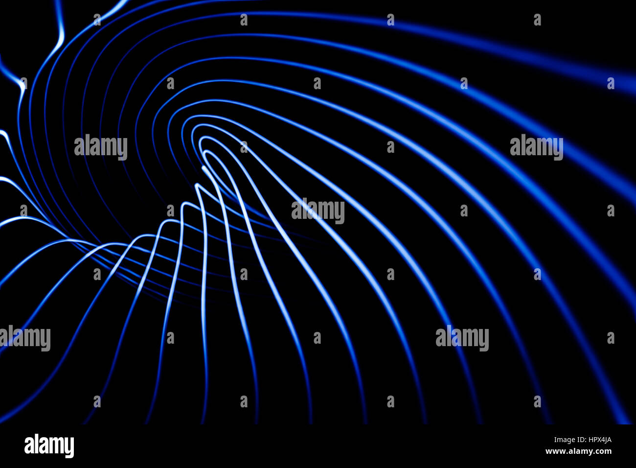 Sound waves in the visible blue color in the dark Stock Photo - Alamy