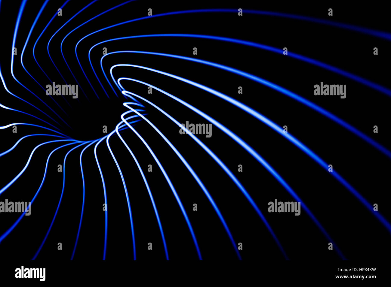 Sound waves in the visible blue color in the dark Stock Photo - Alamy
