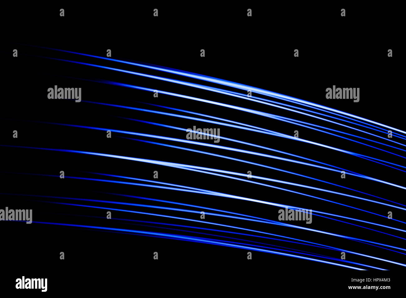Sound waves in the visible blue color in the dark Stock Photo - Alamy