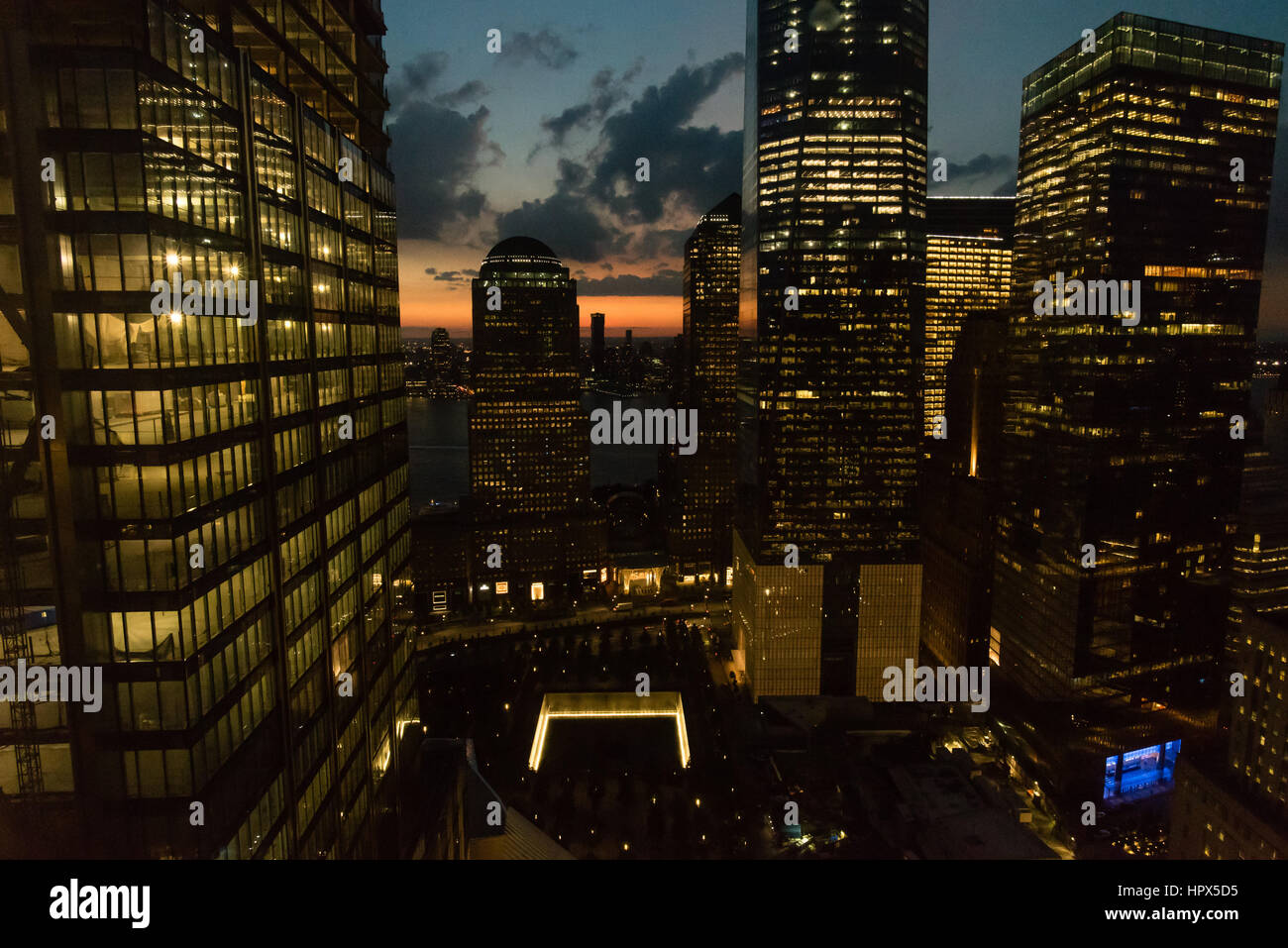 Downtown Manhattan at sunset Stock Photo - Alamy
