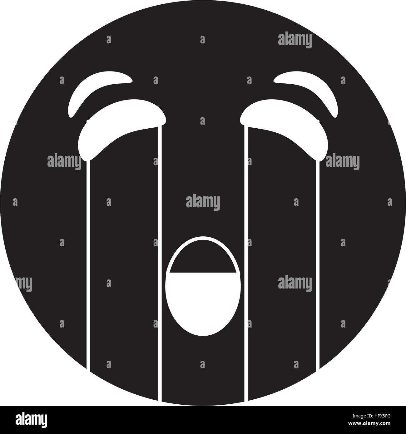 crying emoticon style pictogram Stock Vector Image & Art - Alamy