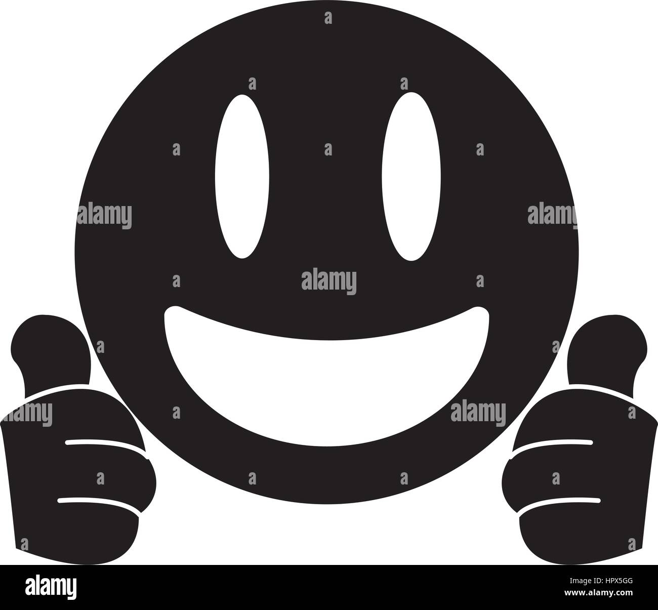 smiling thumbs emoticon style pictogram Stock Vector Image & Art - Alamy