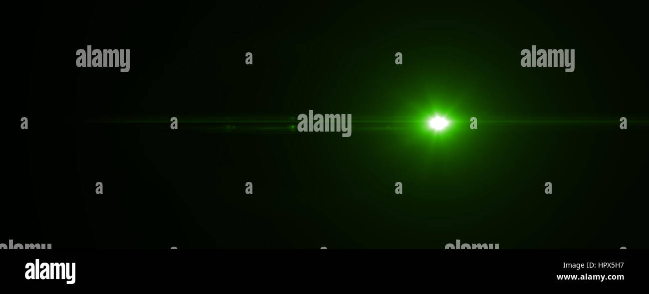 Green lens flare effect in space. 3D rendering Stock Photo - Alamy
