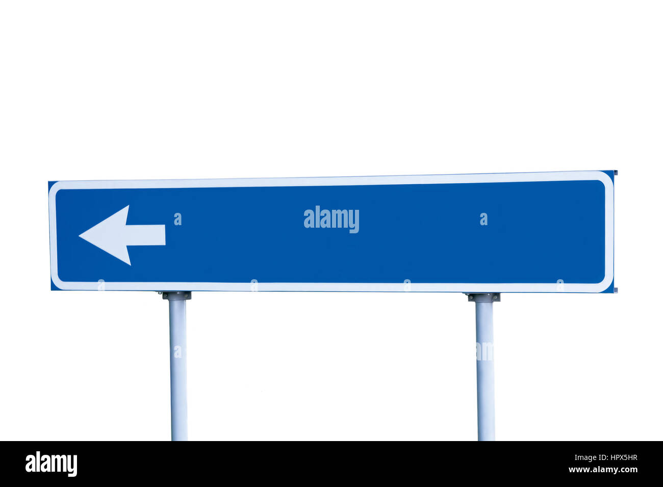 Blue Road Sign, Isolated Blank Empty Copy Space Arrow Pointer Stock ...