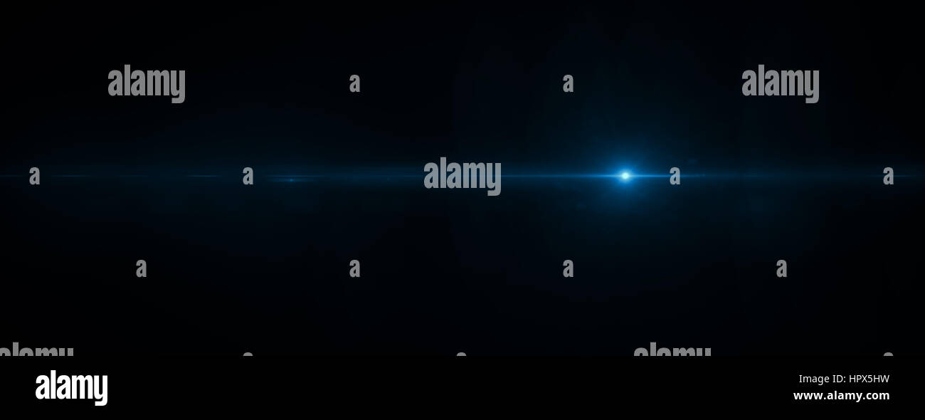 Blue lens flare effect in space. 3D rendering Stock Photo - Alamy
