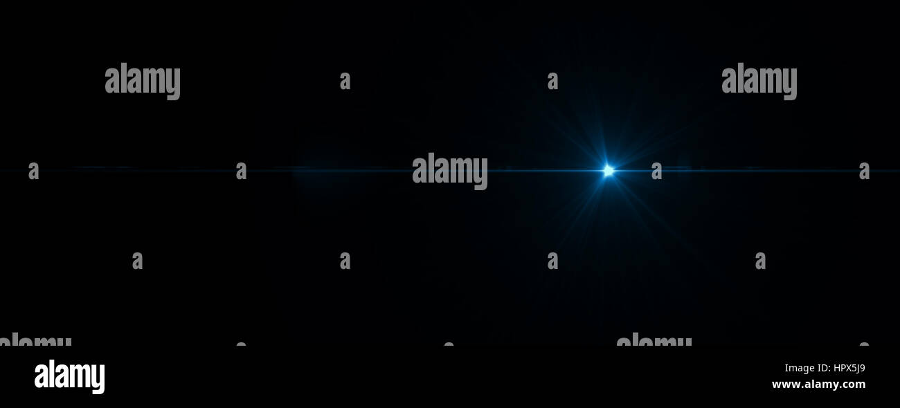 Blue lens flare effect in space. 3D rendering Stock Photo - Alamy