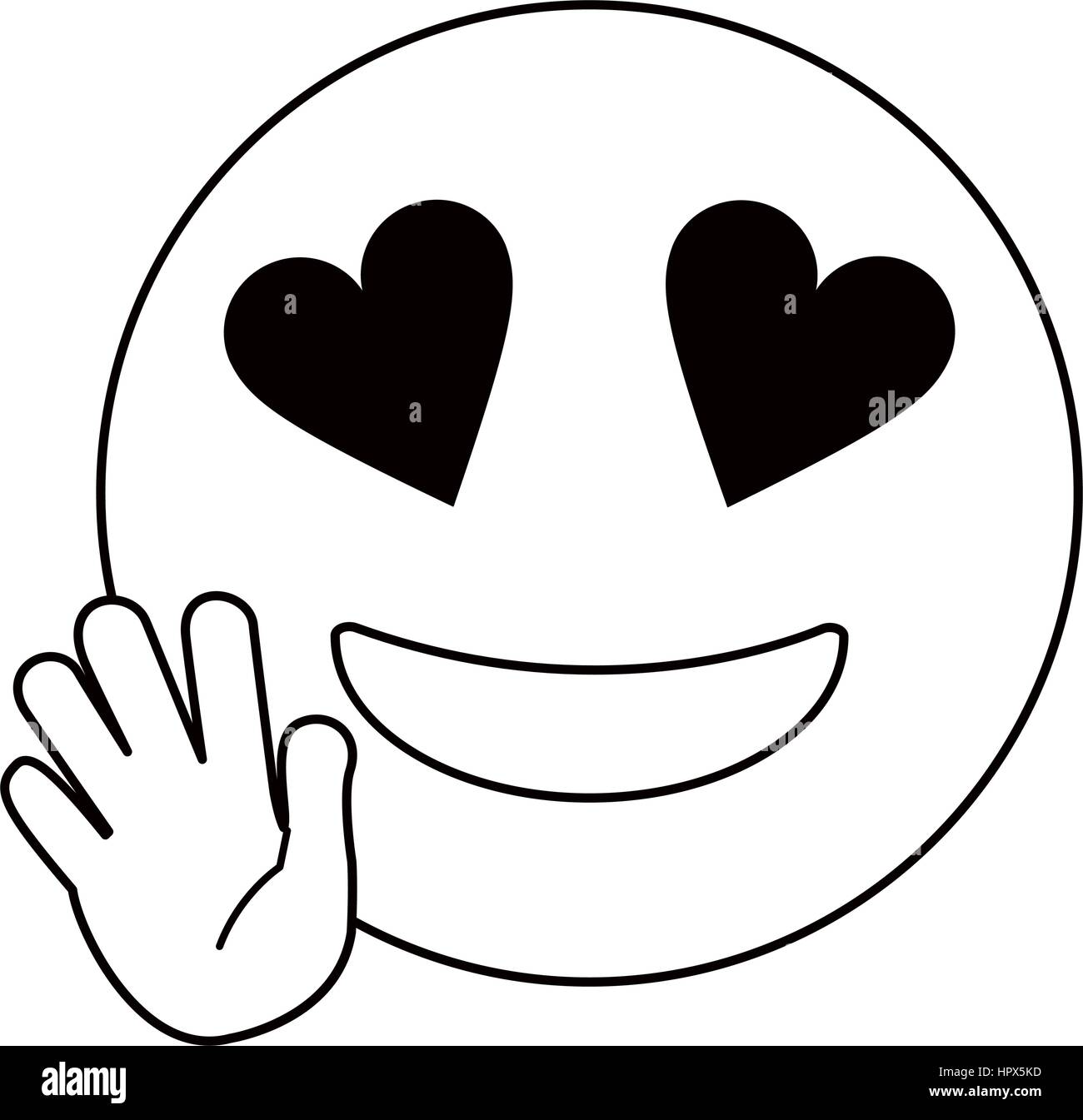 Love hand emoticon style Stock Vector Images - Alamy