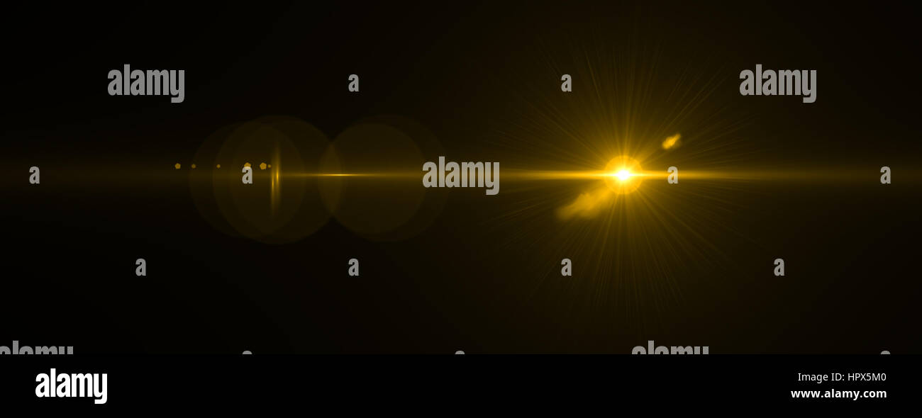 Orange lens flare effect in space. 3D rendering Stock Photo - Alamy