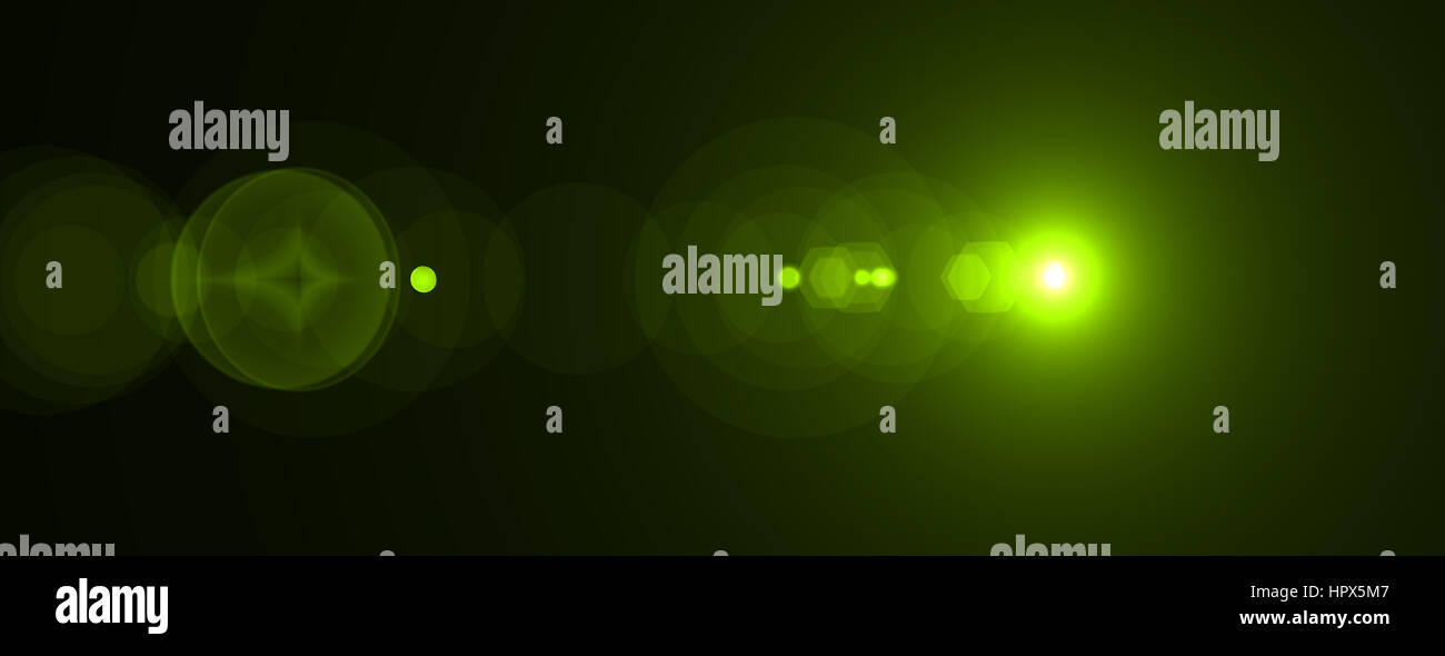 Green lens flare effect in space. 3D rendering Stock Photo - Alamy