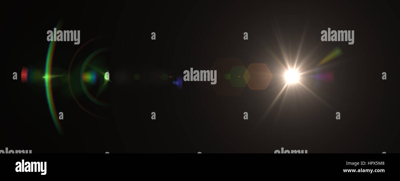 Lens flare effect in space. 3D rendering Stock Photo - Alamy