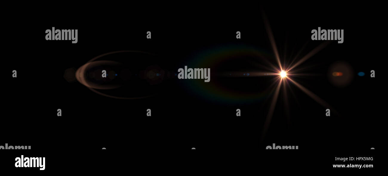 Lens flare effect in space. 3D rendering Stock Photo - Alamy