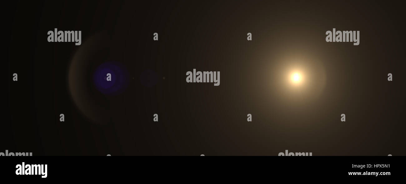 Lens flare effect in space. 3D rendering Stock Photo - Alamy