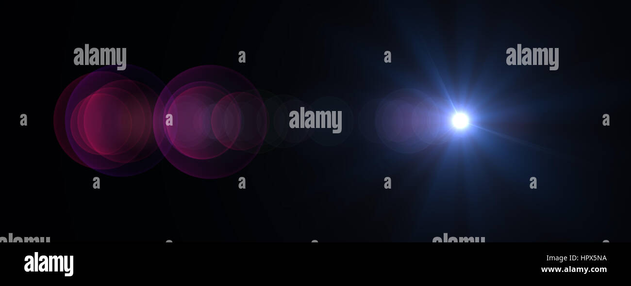 Lens flare effect in space. 3D rendering Stock Photo - Alamy