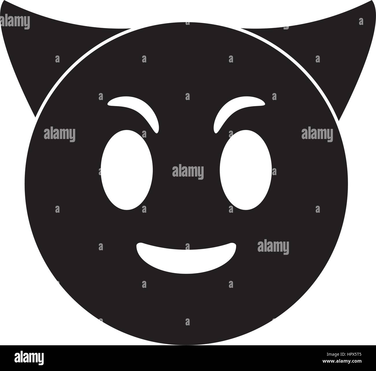 devil emoticon funny pictogram Stock Vector Image & Art - Alamy