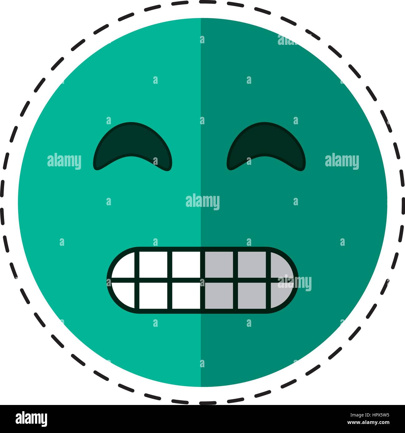 cartoon grimacing face emoticon Stock Vector Image & Art - Alamy