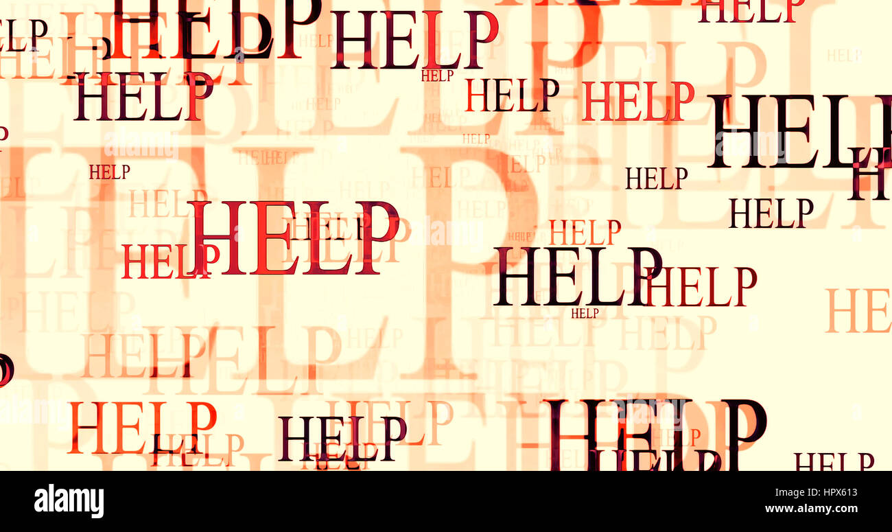 Poster template for advertisement help. Text graphics Stock Photo - Alamy