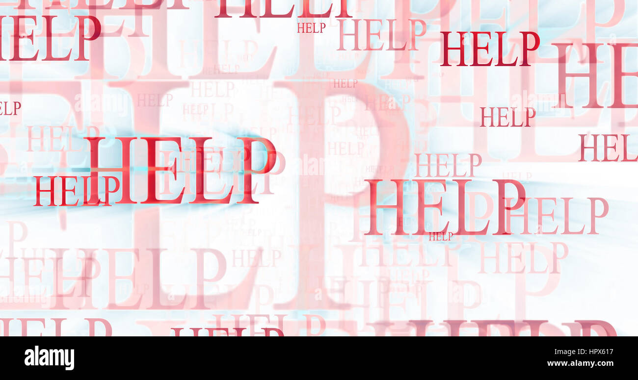 Poster template for advertisement help. Text graphics Stock Photo - Alamy