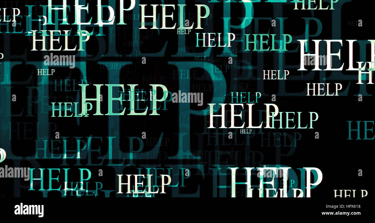 Poster template for advertisement help. Text graphics Stock Photo - Alamy