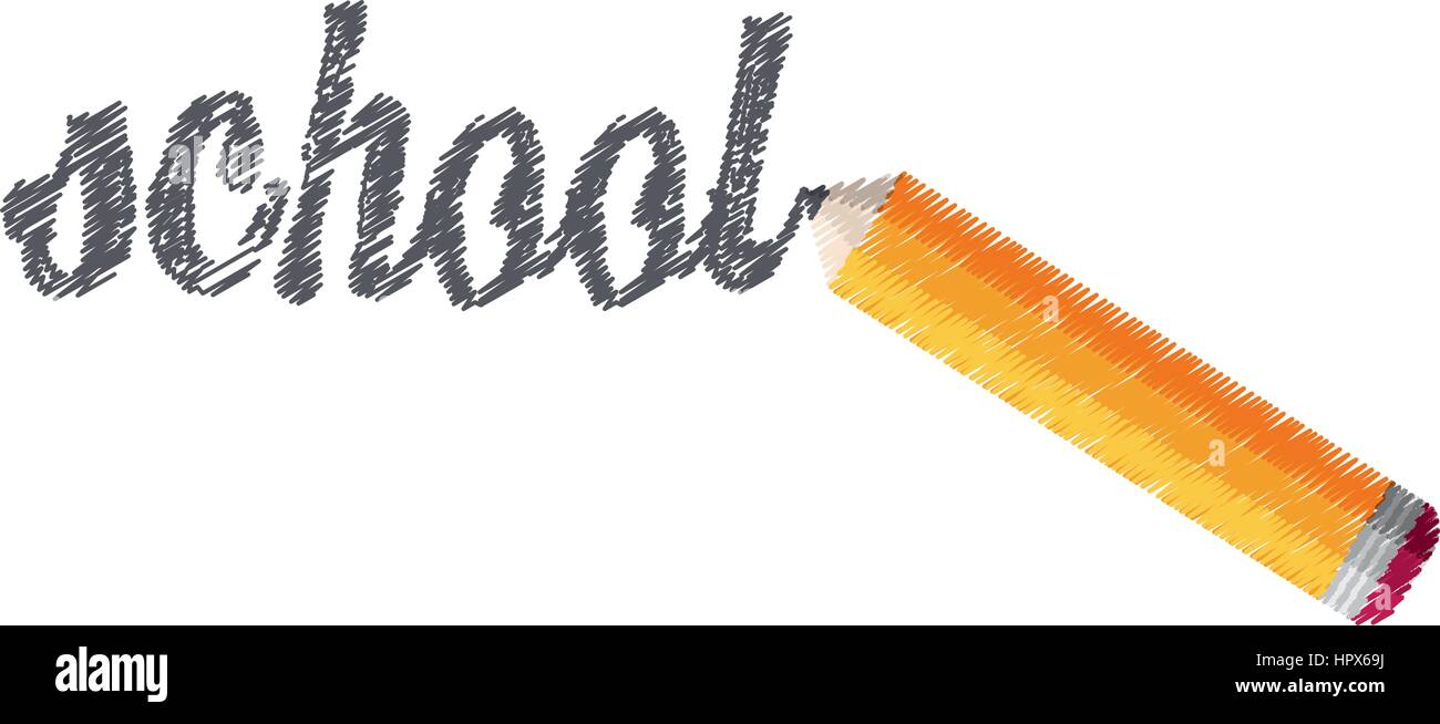 drawing school pencil lettering Stock Vector Image & Art - Alamy