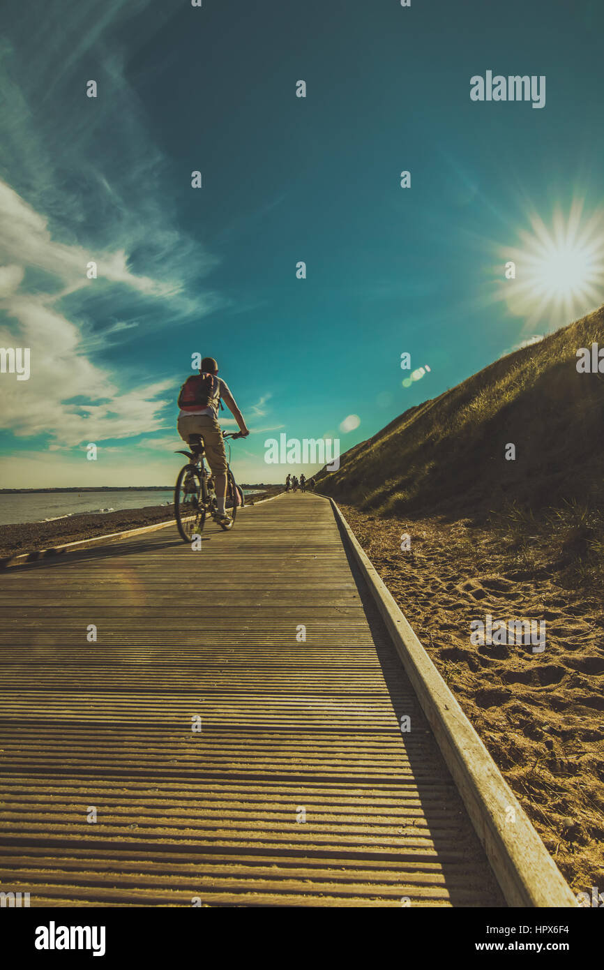 Wide wooden boardwalk hi-res stock photography and images - Alamy