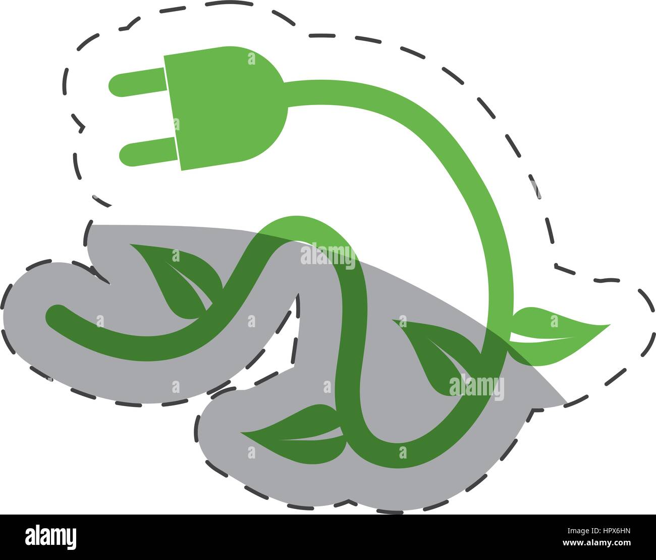 green plug electricity environment cut line Stock Vector Image & Art ...