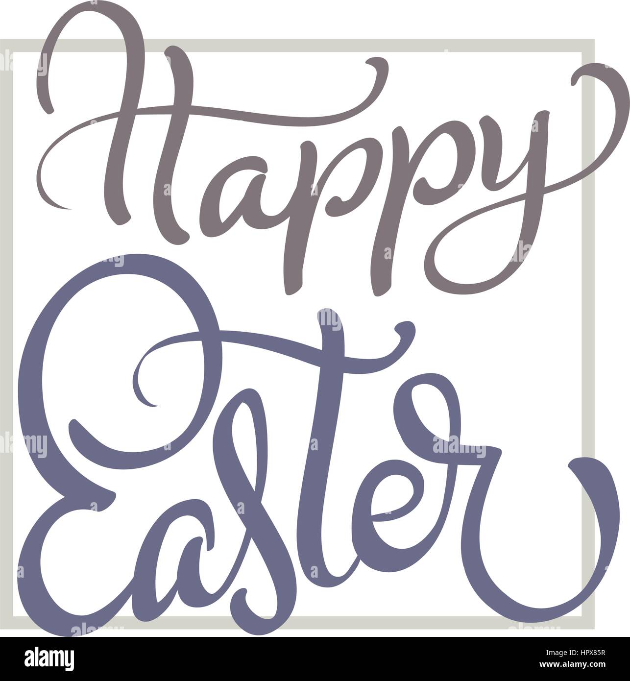 Happy Easter words on white background. Calligraphy lettering Vector ...