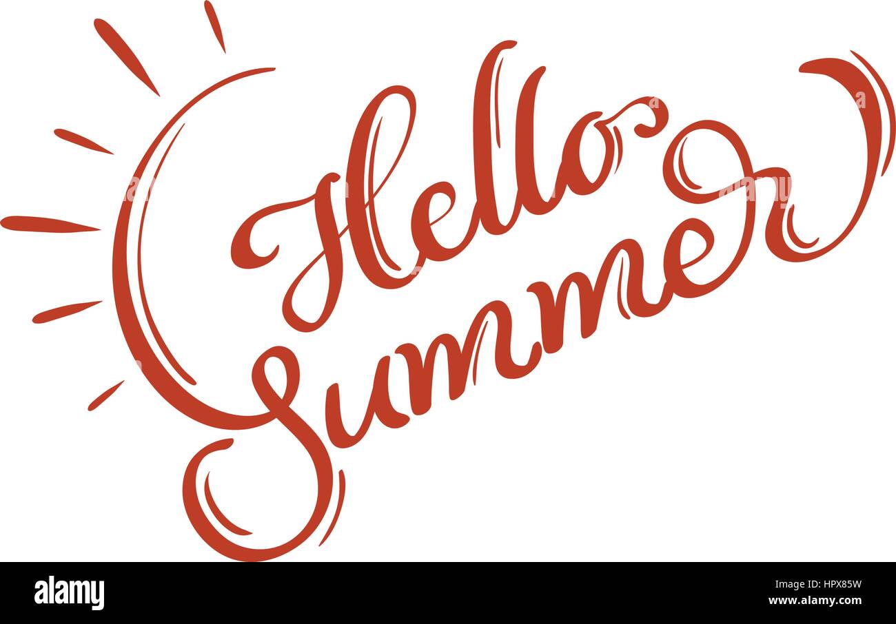 Hello summer card banner Cut Out Stock Images & Pictures - Alamy