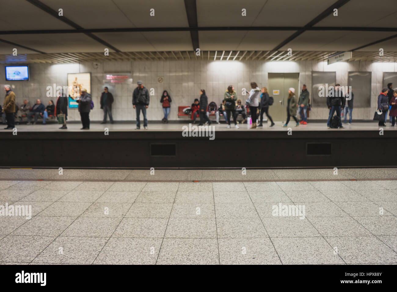 Metro station with crowd Stock Photo - Alamy