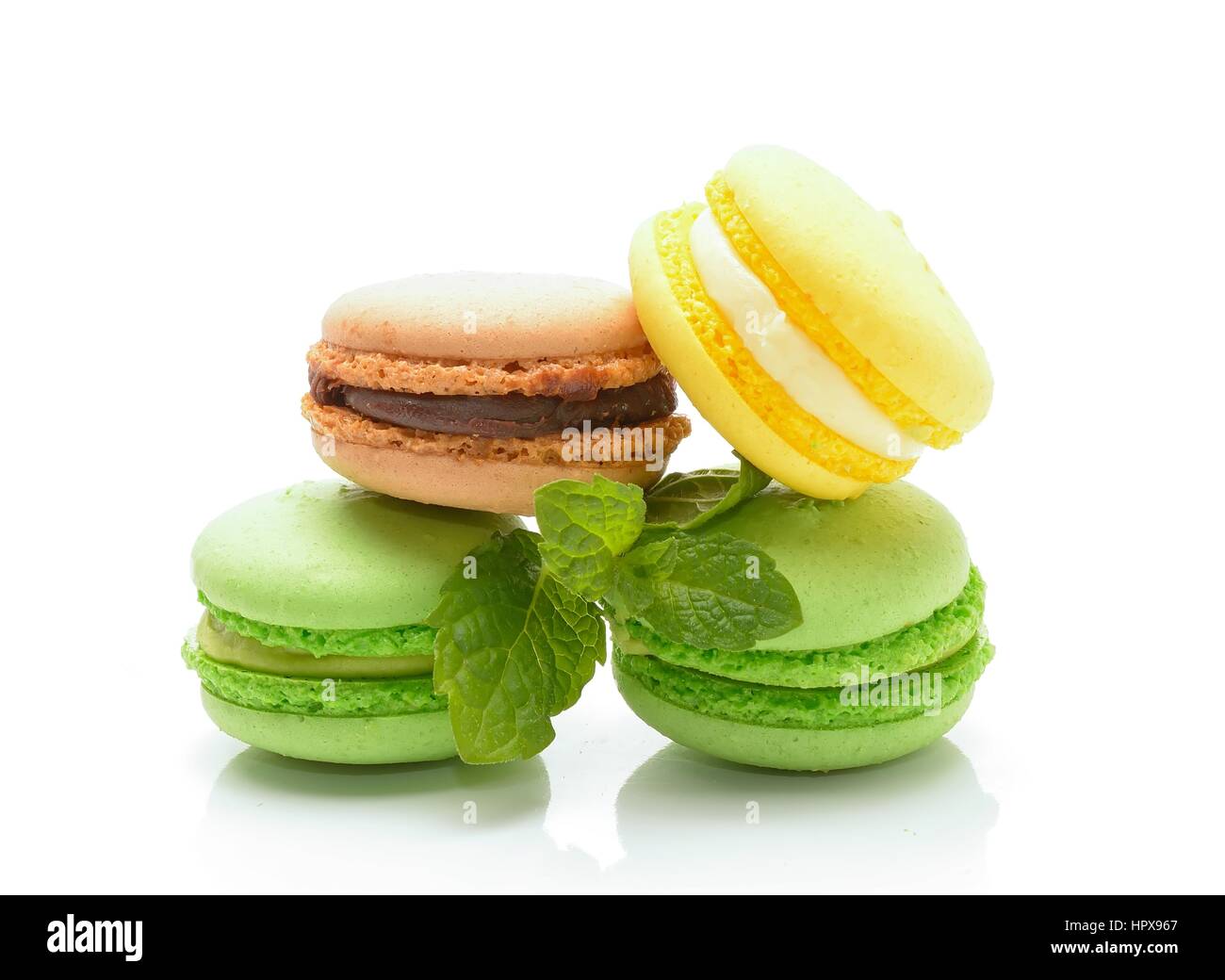 Delicious French macaroons in assorted colours Stock Photo - Alamy