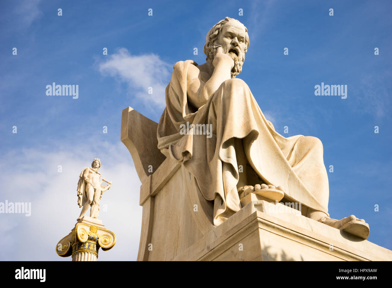 Marble statue of the ancient Greek Philosopher Socrates. Academy of ...