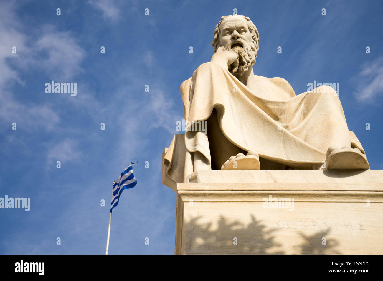 Marble statue of the ancient Greek Philosopher Socrates. Academy of ...