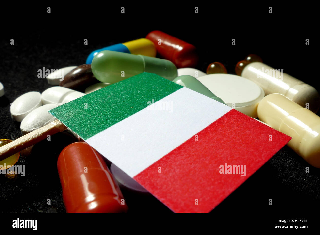 Pill capsule italian flag hi-res stock photography and images - Alamy