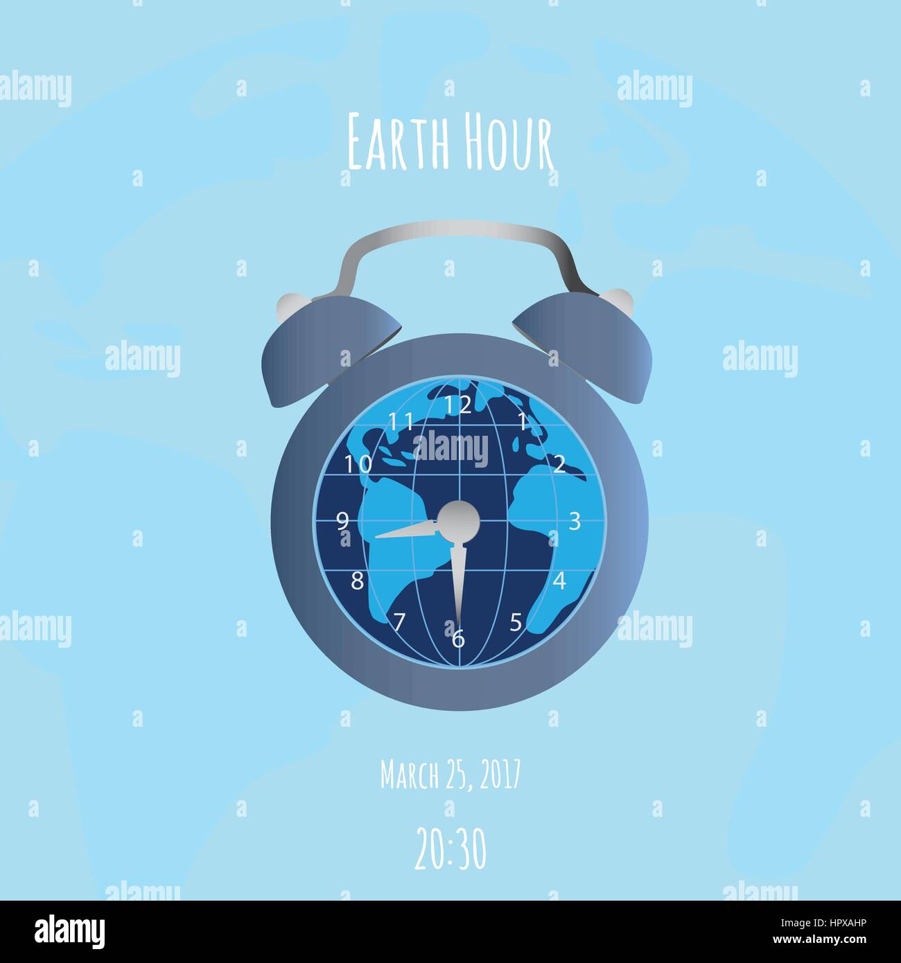 Earth and alarm clock on blue background Stock Vector Image & Art - Alamy