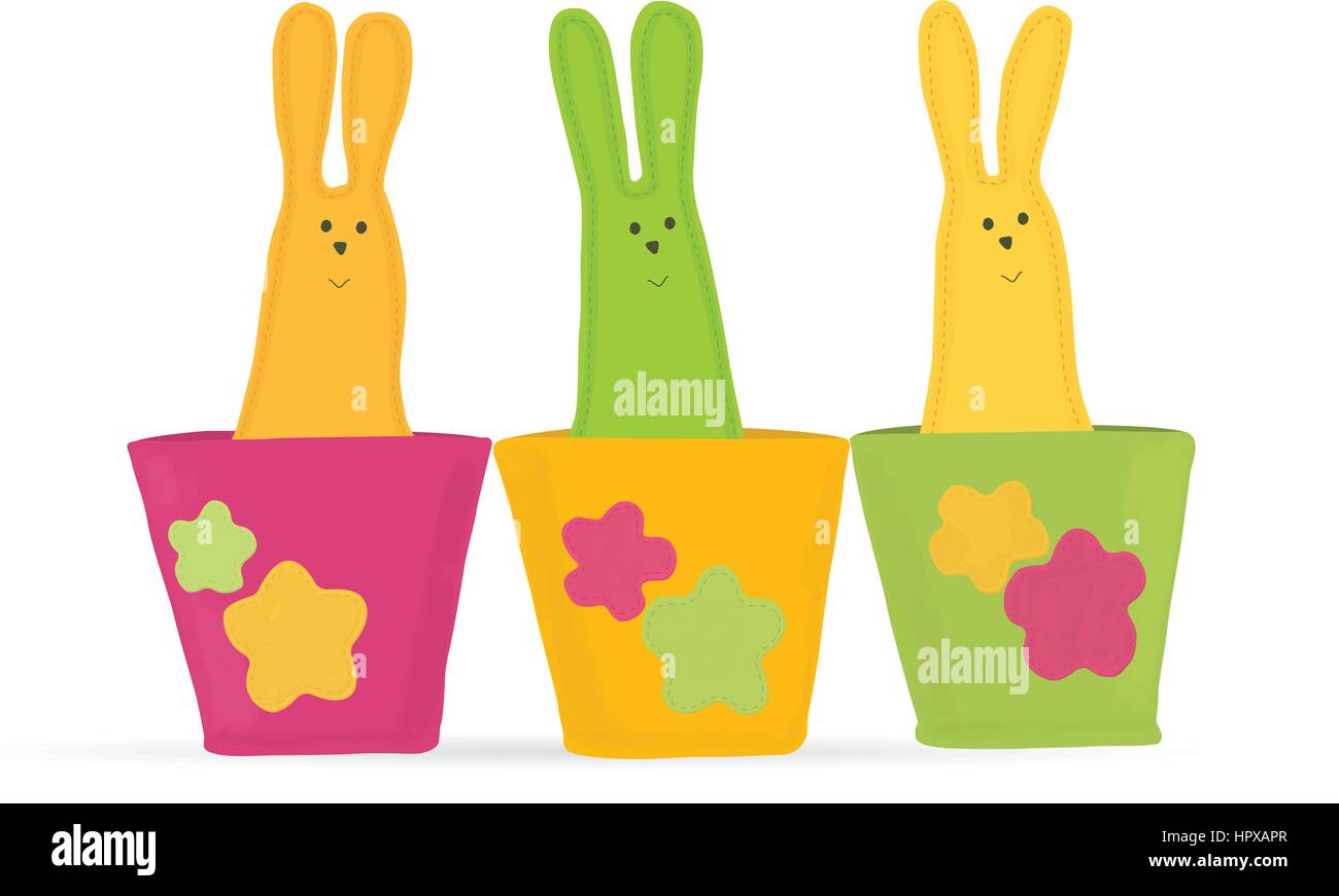 Little cute bunnies in Stock Vector Images - Alamy
