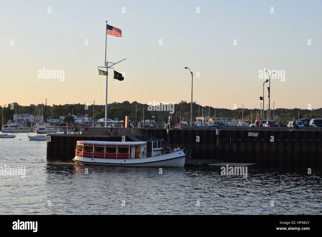 Sunset at the docks Stock Photo - Alamy