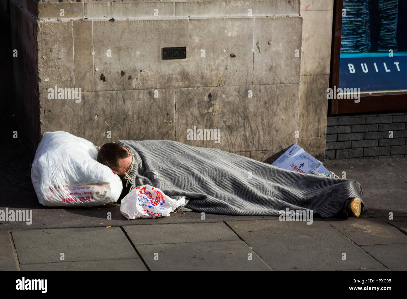 Homeless people sleeping rough in London Featuring: Atmosphere, View ...