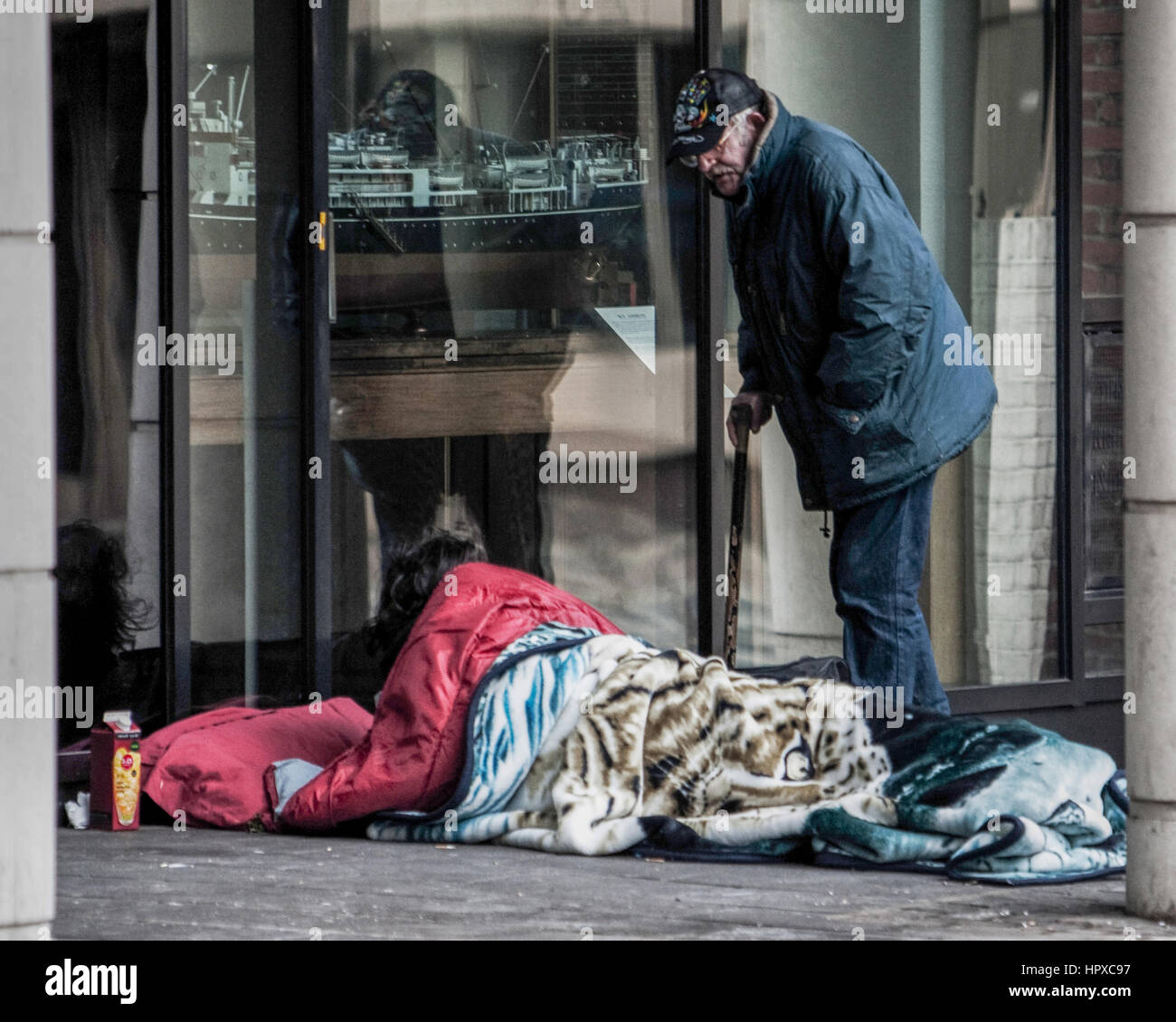 Homeless people sleeping rough in London Featuring: Atmosphere, View ...
