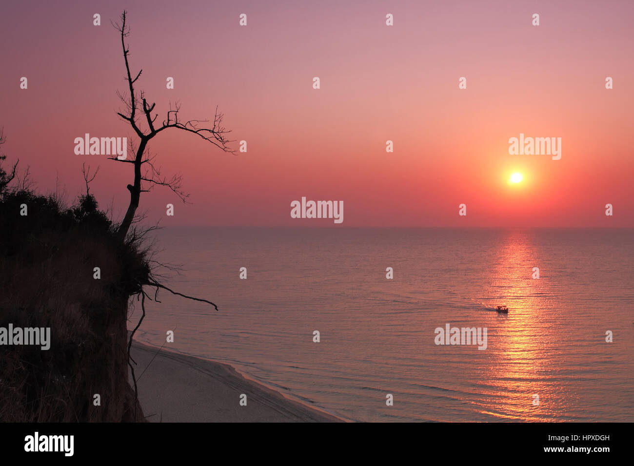 Sunset on the california coast with beautiful evening pink colors Stock ...