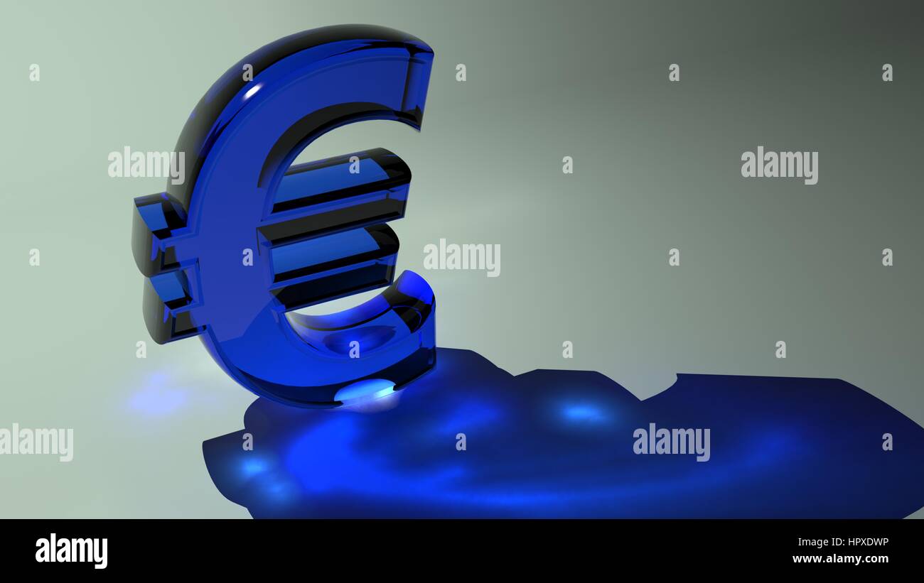 Euro symbol in transparent blue Stock Photo - Alamy