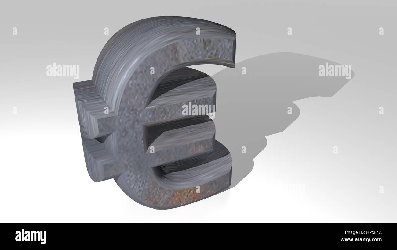 Concrete Euro symbol Stock Photo - Alamy