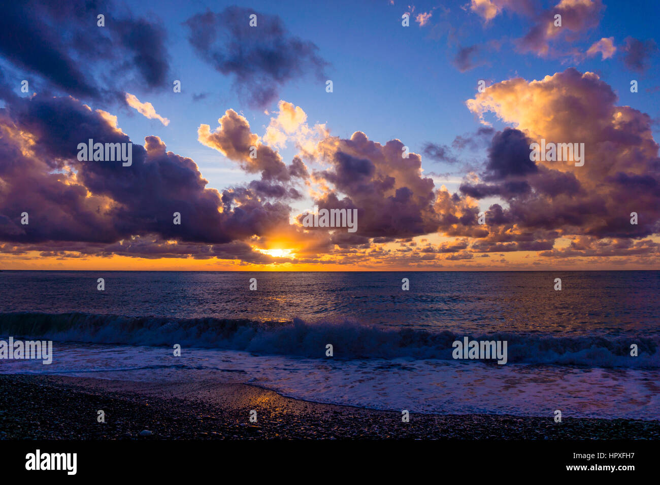 sunset landscape. summer sunset view on the beach Stock Photo - Alamy