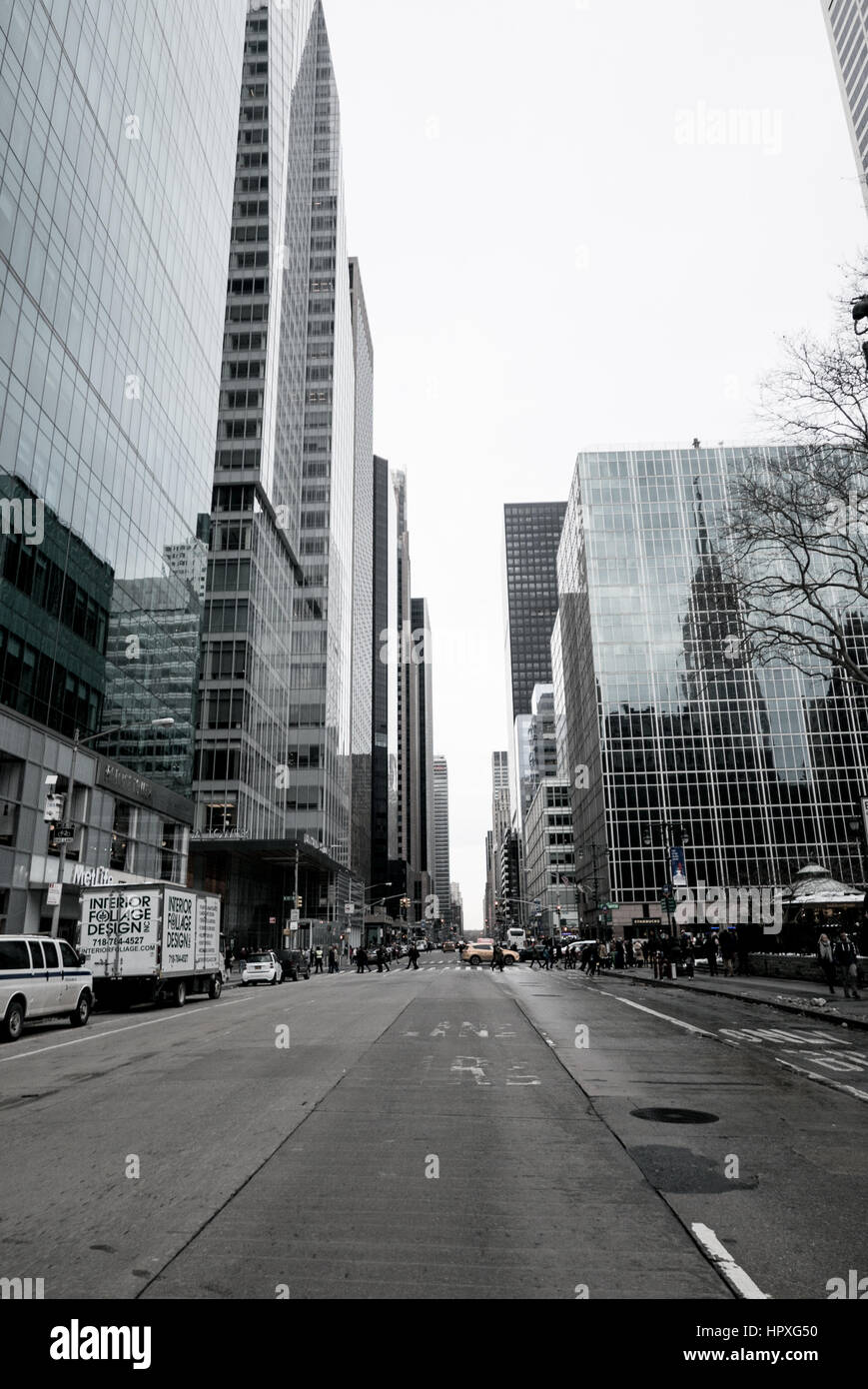 not busy street in downtown new york city, arts district Stock Photo ...