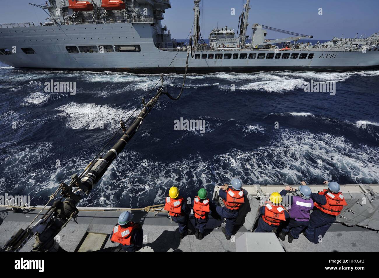 Guided-missile destroyer USS Jason Dunham (DDG 109) and Royal Navy ...