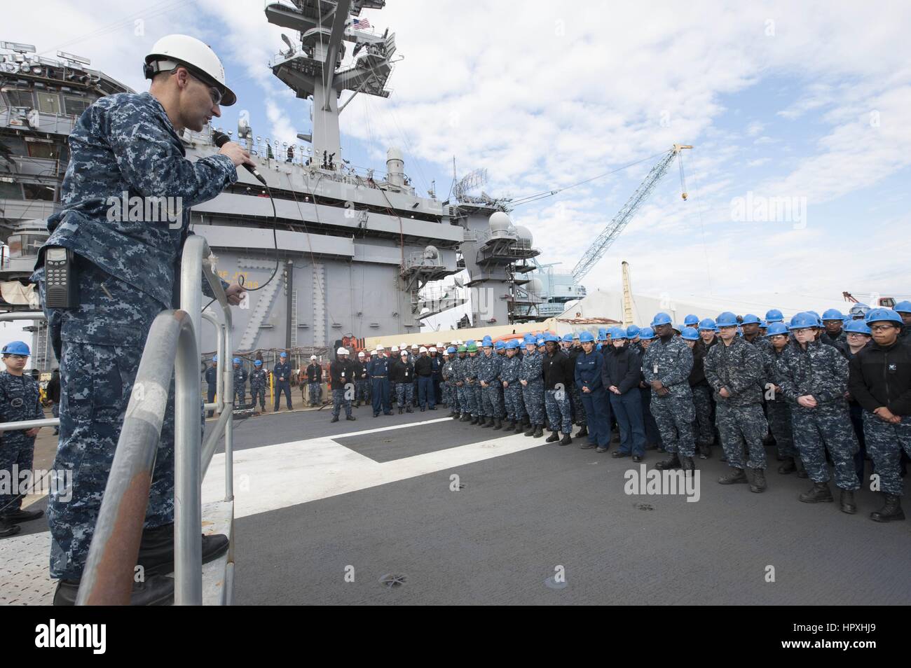 Capt. Mark Colombo, the executive officer of the aircraft carrier USS ...