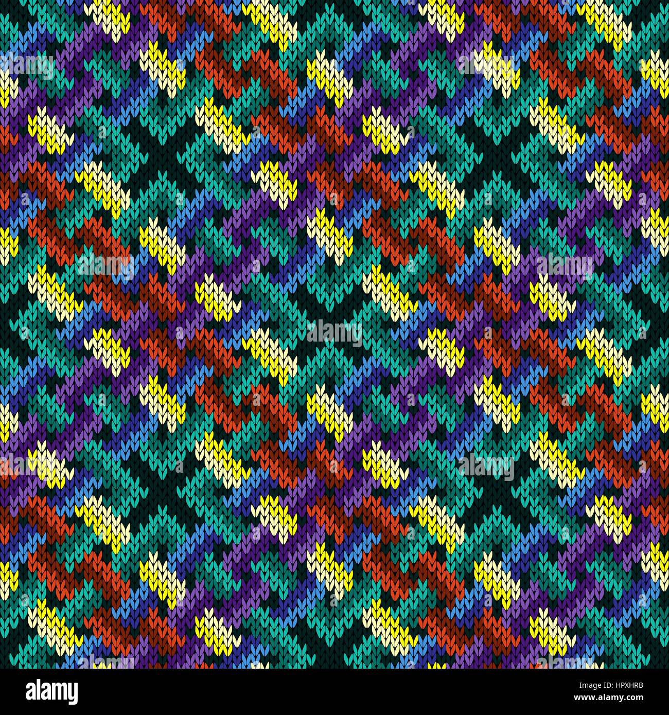 Interlacing multicolor knitting seamless vector pattern as a fabric ...